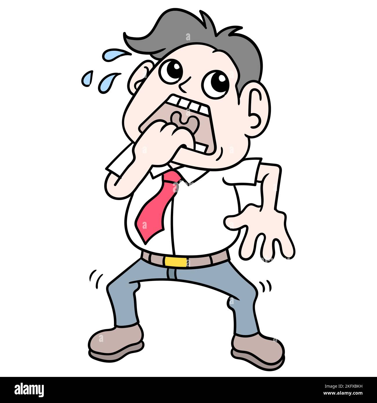 An editable vector of a nervous businessman Stock Vector Image & Art ...