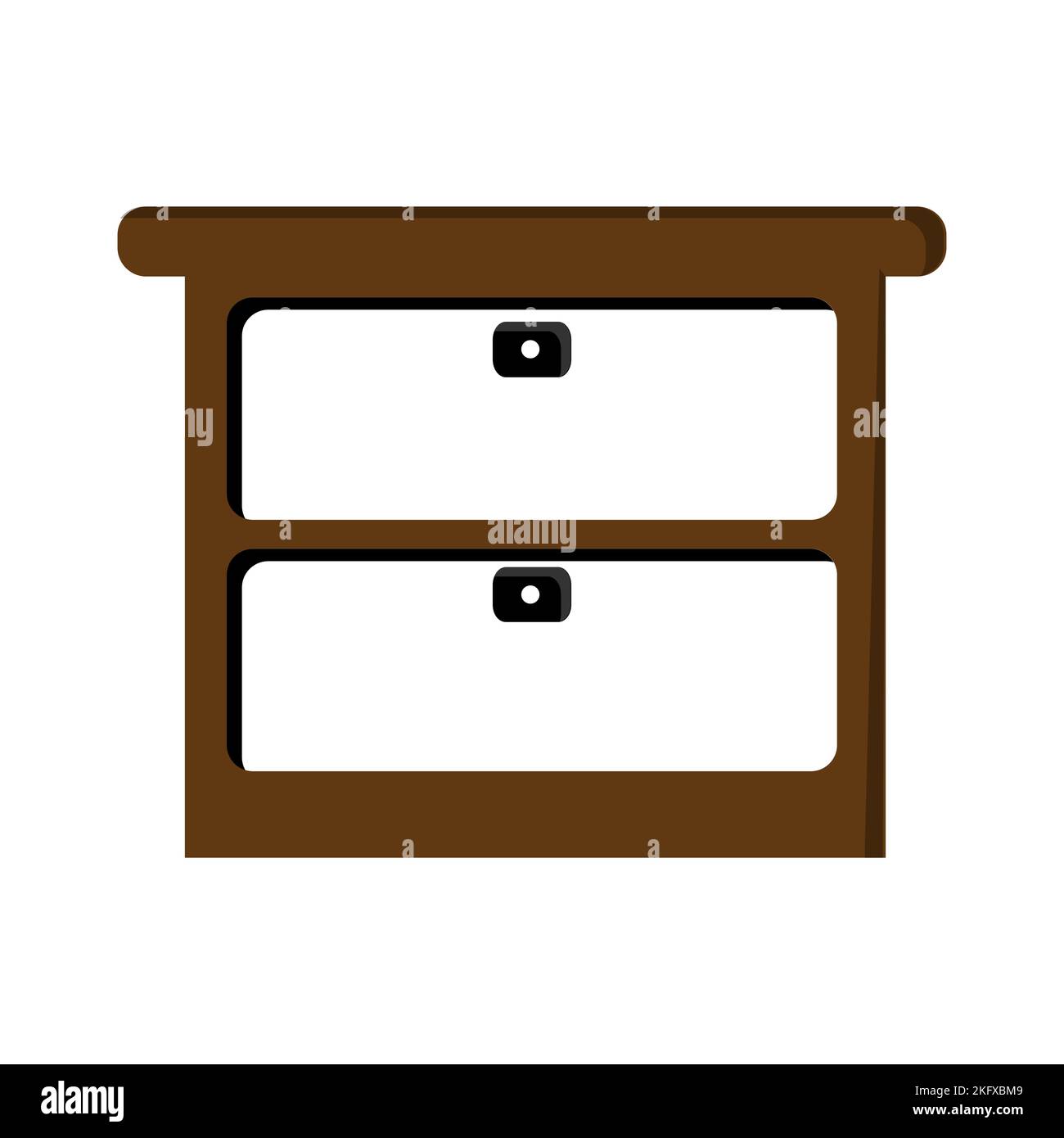 Furniture cabinet, home drawer, table design flat vector illustration ...