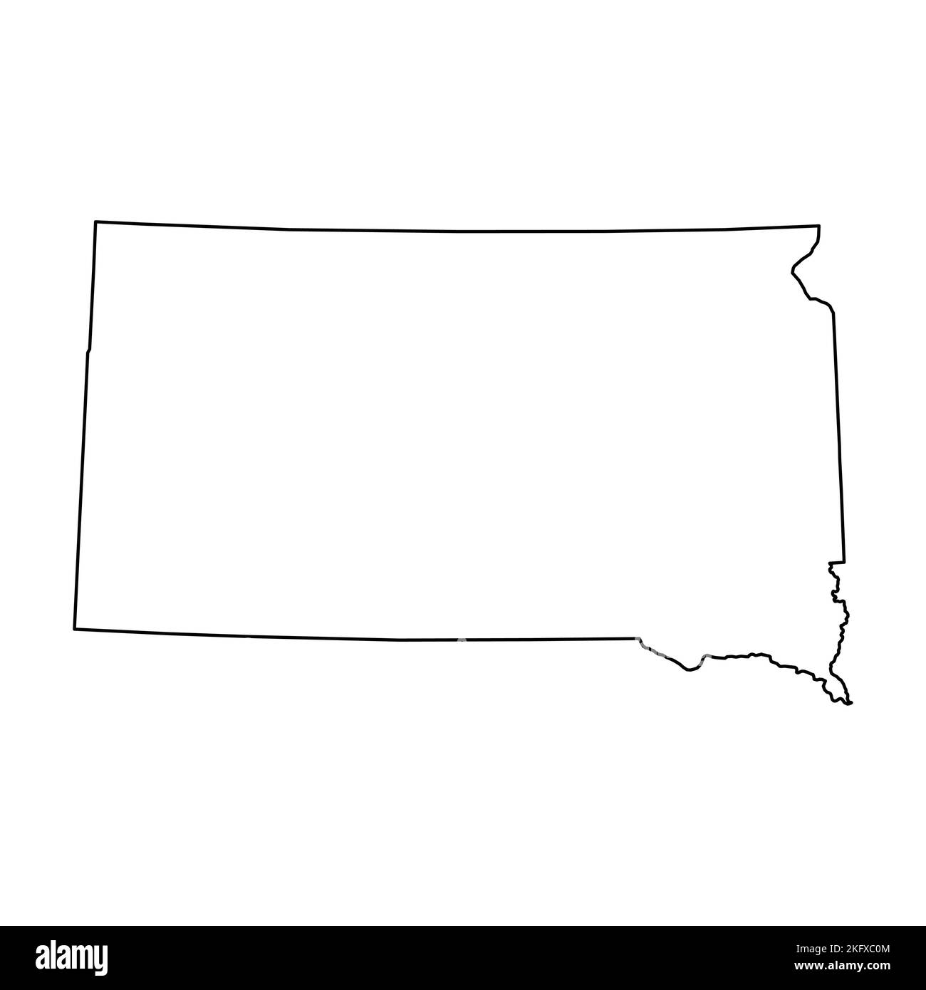 South Dakota map shape, united states of america. Flat concept icon ...