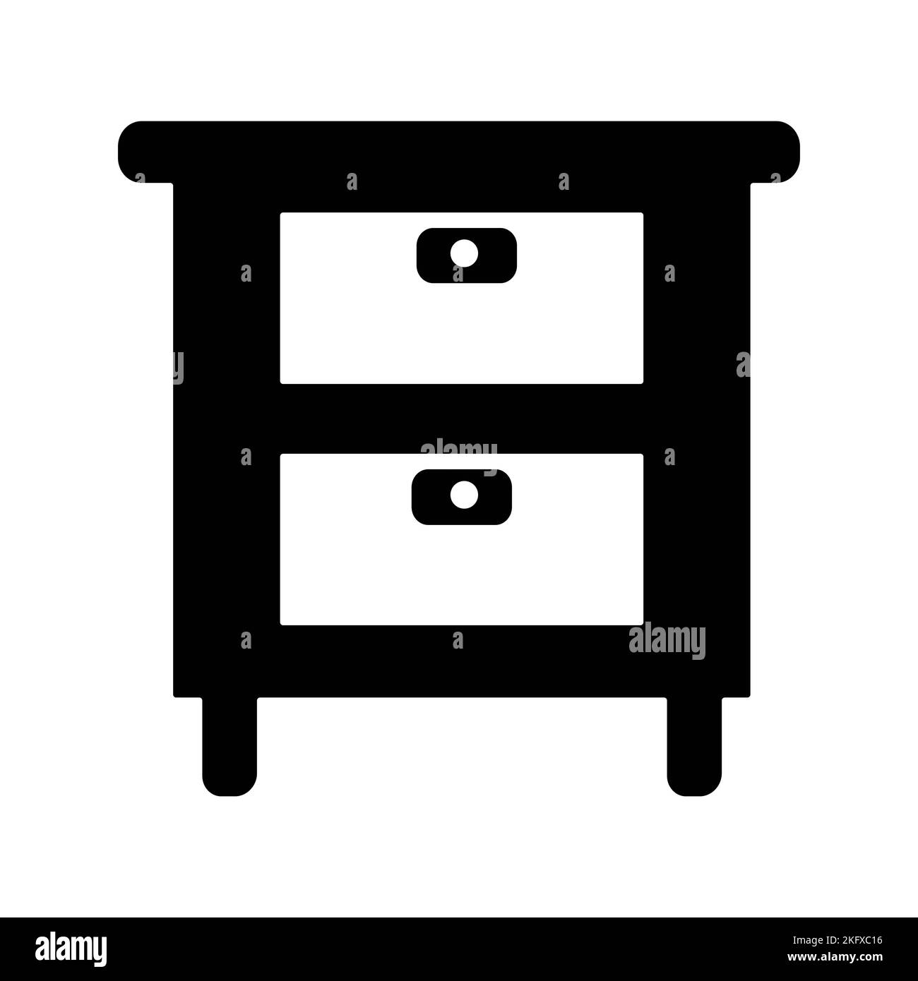 Furniture cabinet, home drawer, table design flat vector illustration ...