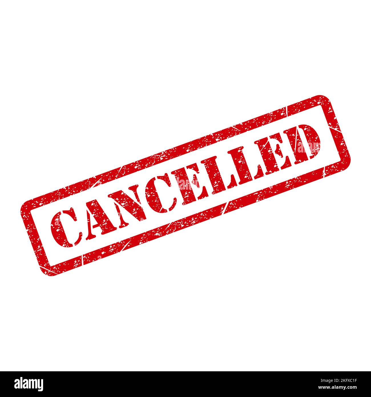 Cancelled stamp symbol, label sticker sign button, text banner vector illustration Stock Vector ...