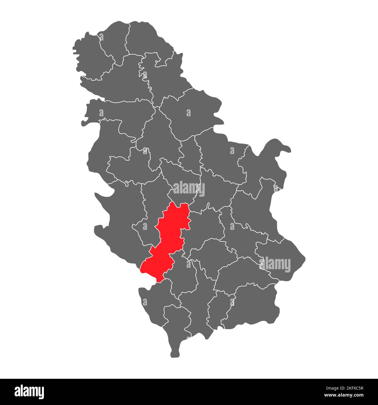 Serbia map Prizren icon, geography blank concept, isolated graphic ...