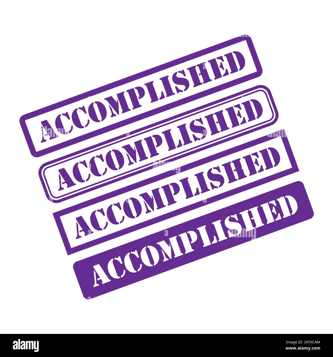 Set of Accomplished stamp symbol, label sticker sign button, text ...