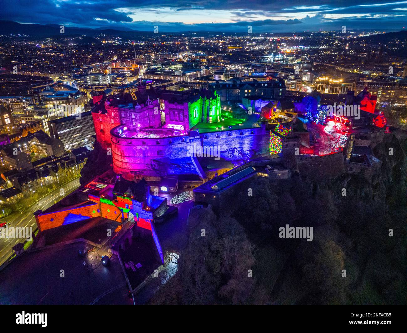 Edinburgh, Scotland, UK. 20th November 2022. Edinburgh Castle is seen ...