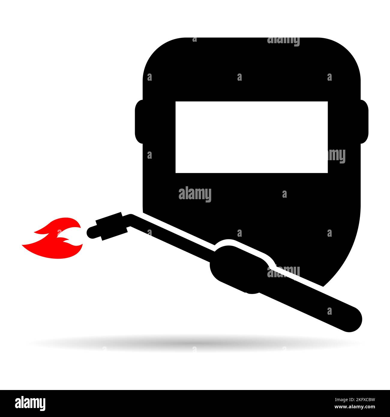 Welding technology icon shadow, metal tool equipment symbol, safe weld ...