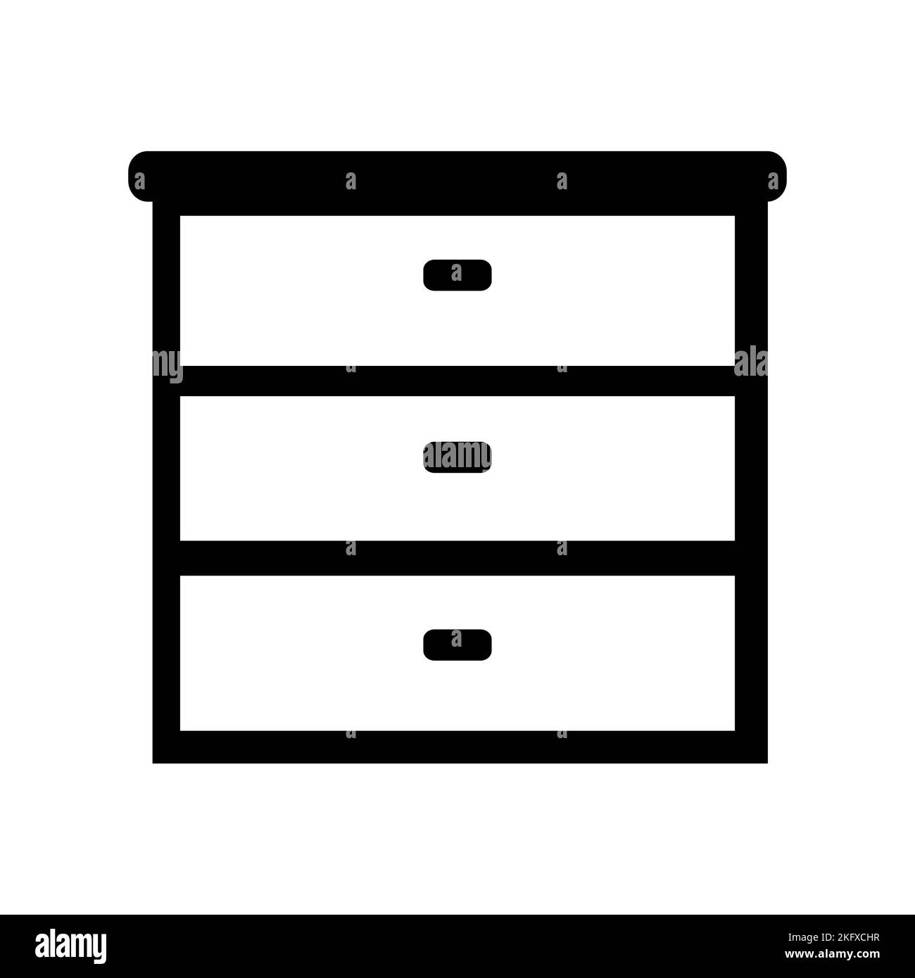 Furniture cabinet, home drawer, table design flat vector illustration ...