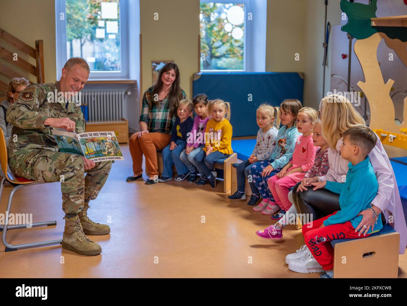 U.S. Air Force Maj. Gen. Derek France, left, 3rd Air Force commander ...