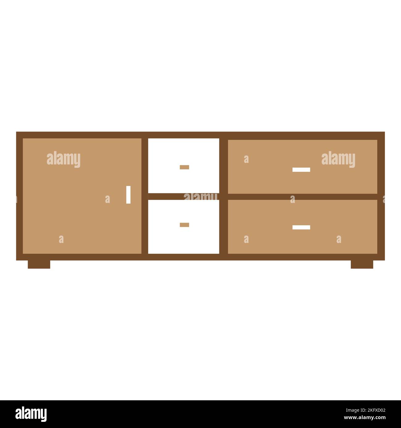 Furniture cabinet, home drawer, table design flat vector illustration ...