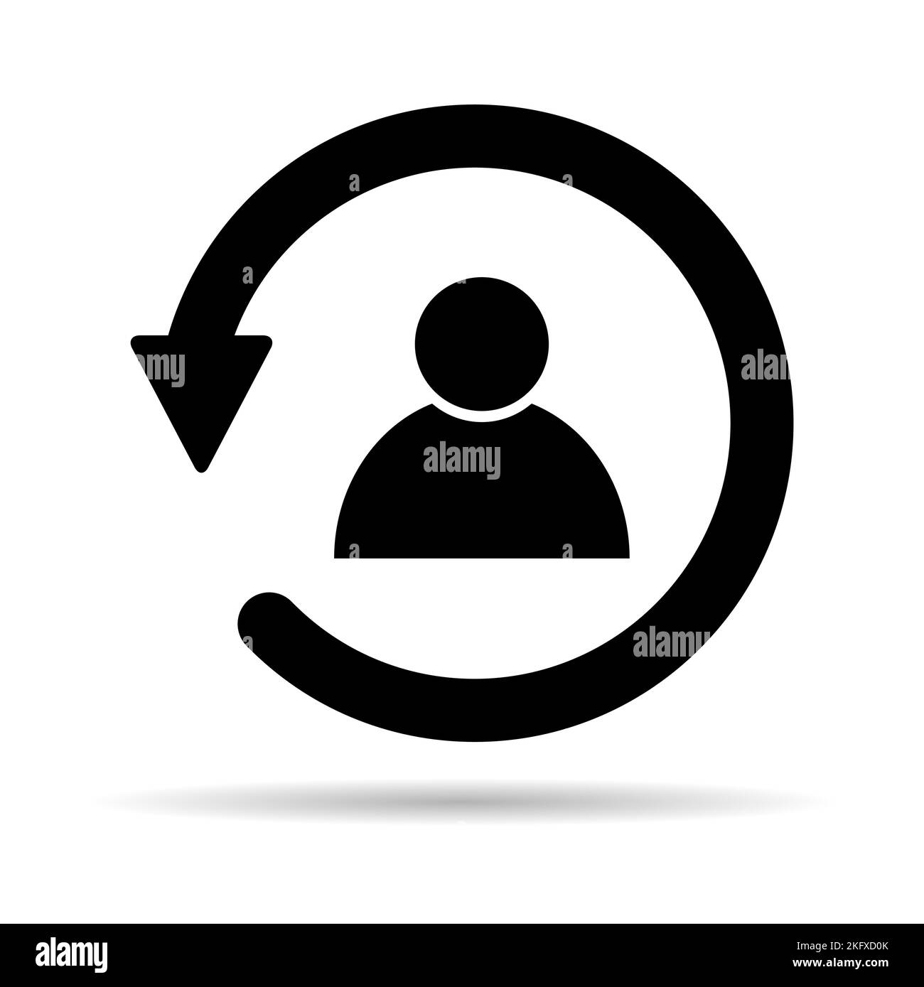 Employee engagement shadow vector icon, person flat web symbol design ...