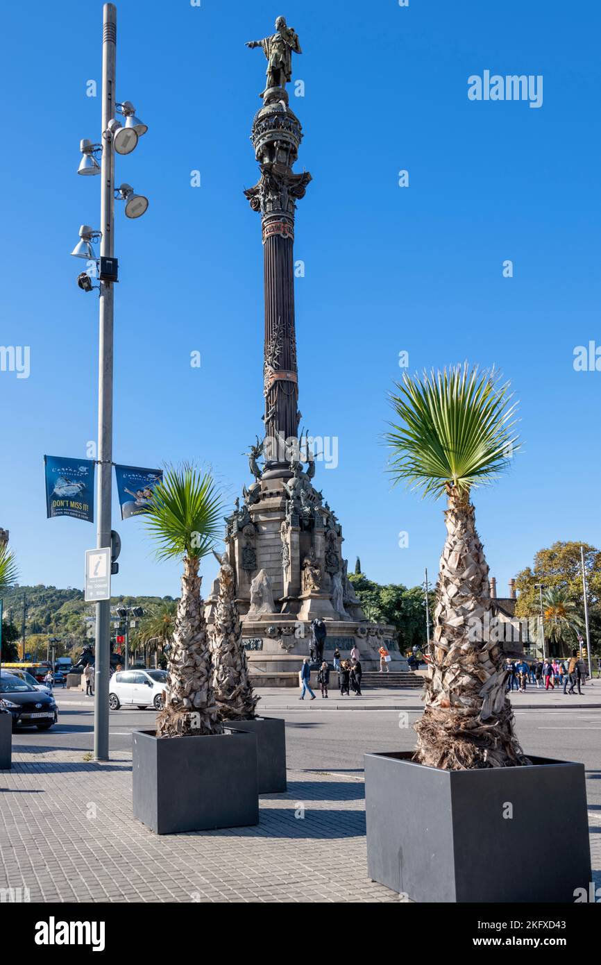 Christopher Columbus Monument, Barcelona, Spain, November 2022 Stock ...