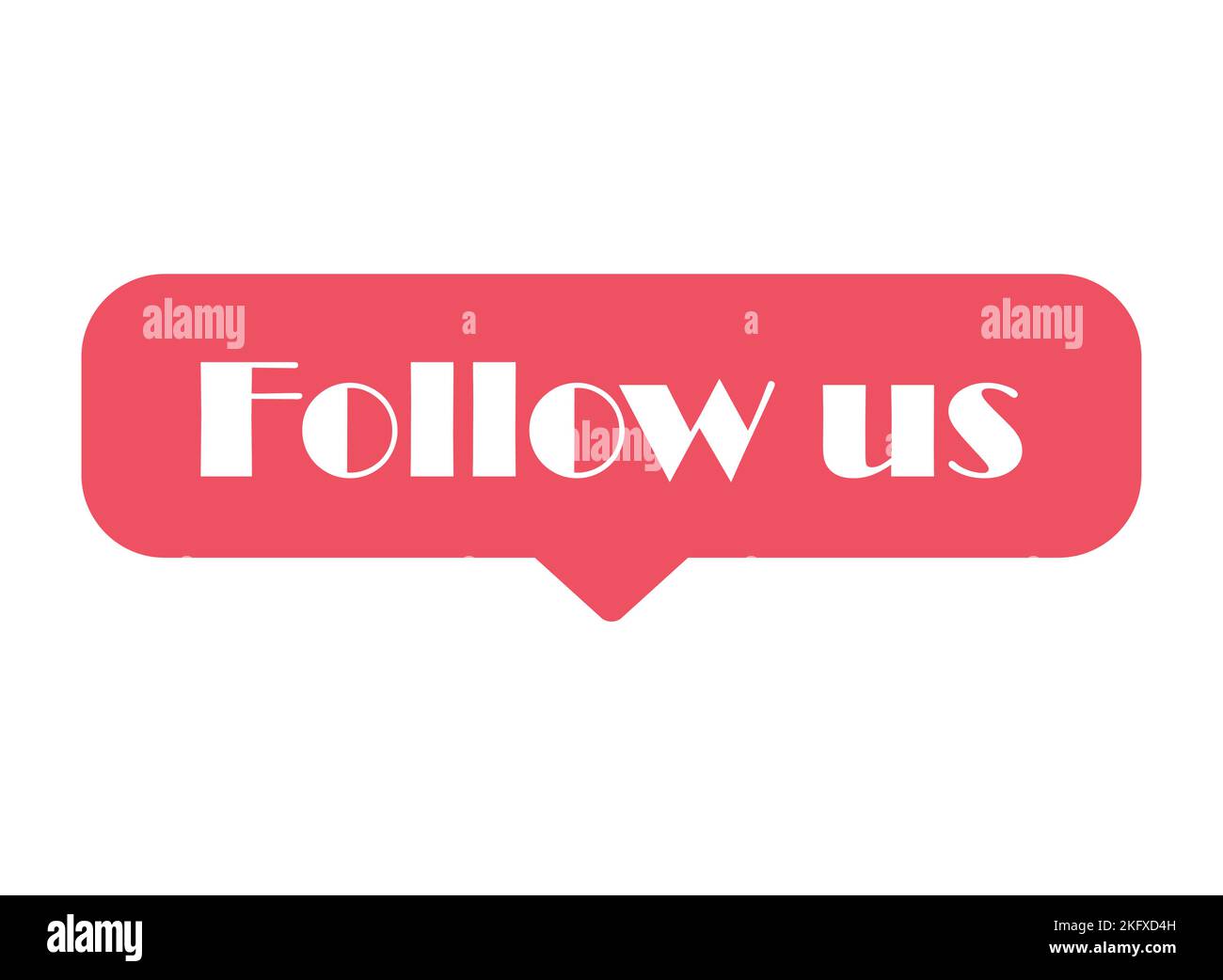 Follow us graphic concept symbol, speech button web label, vector ...