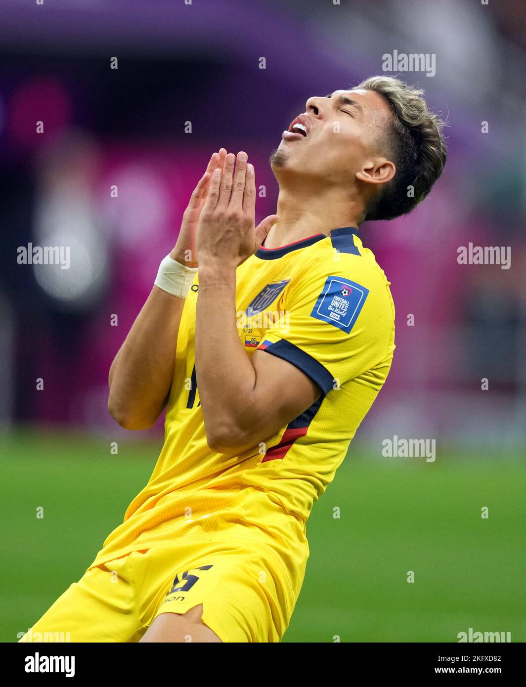 Ecuador's Jeremy Sarmiento rues a missed chance during the FIFA World ...