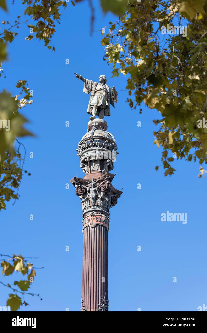 Christopher Columbus Monument, Barcelona, Spain, November 2022 Stock ...
