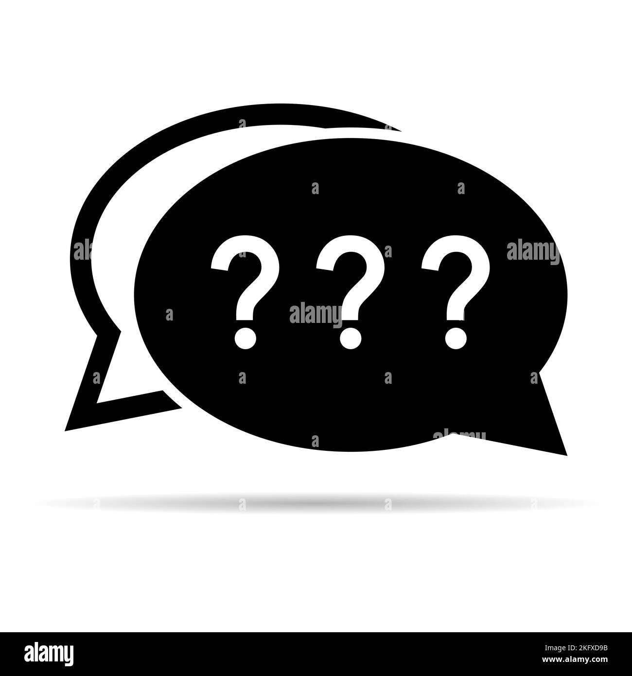 Question icon mark with shadow, help or ask bubble graphic symbol, web ...