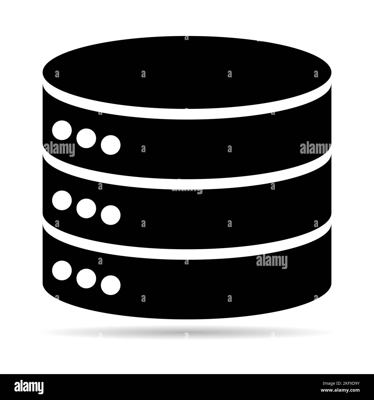 Database Storage Icon With Shadow Internet Network Server Cloud Data Symbol Connection System