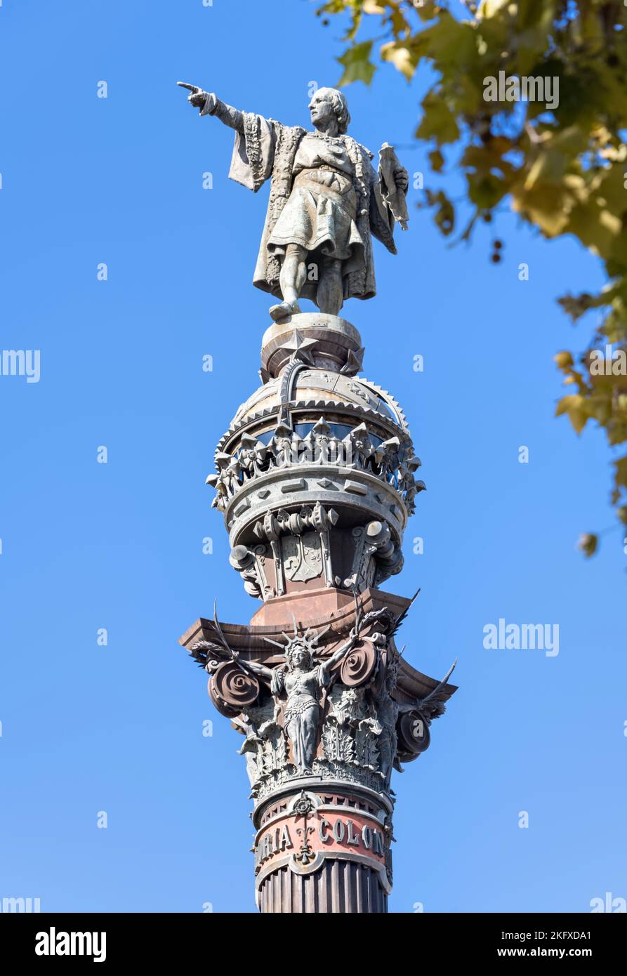 Christopher Columbus Monument, Barcelona, Spain, November 2022 Stock ...