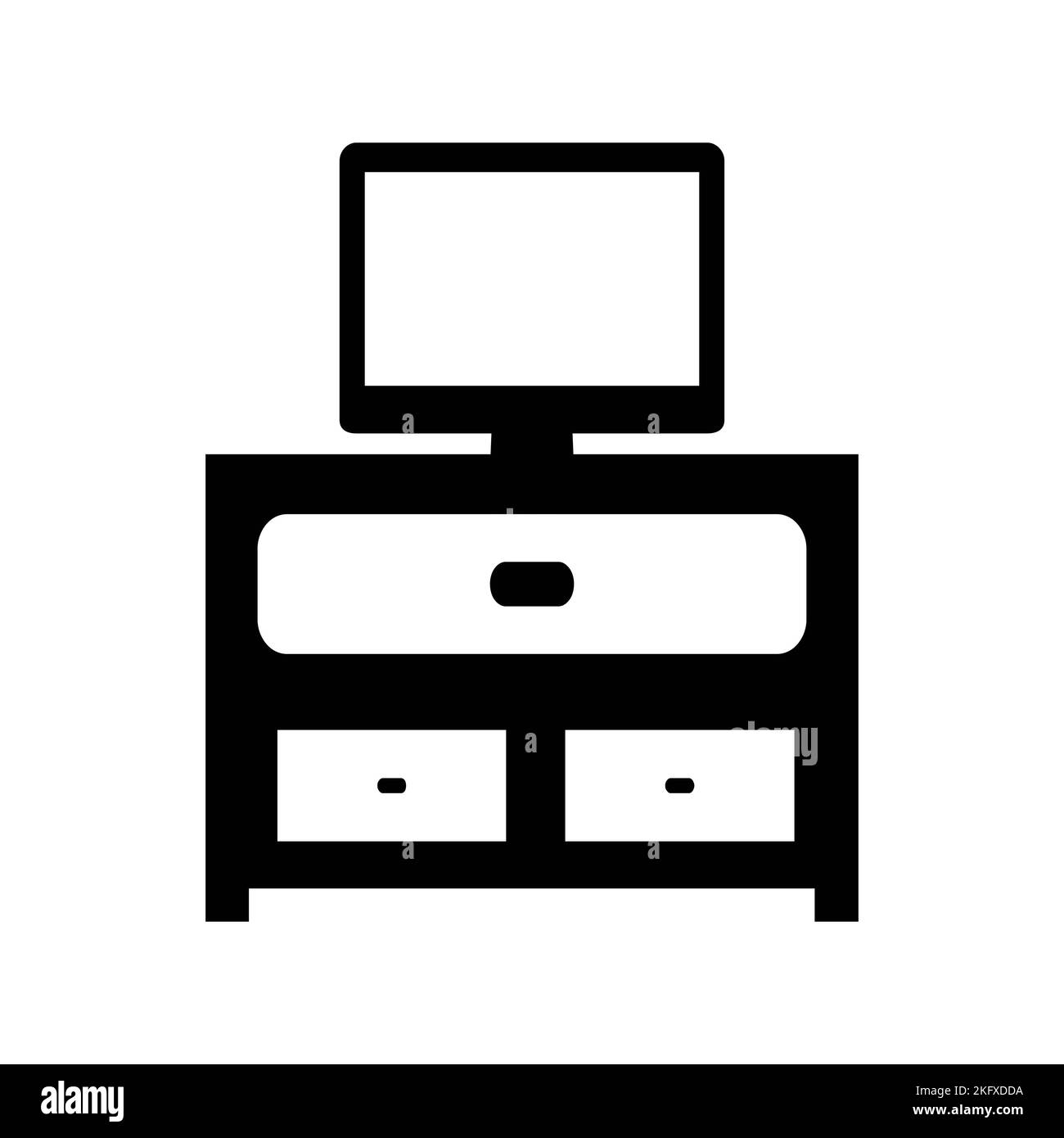 Furniture cabinet, home drawer, table design flat vector illustration ...