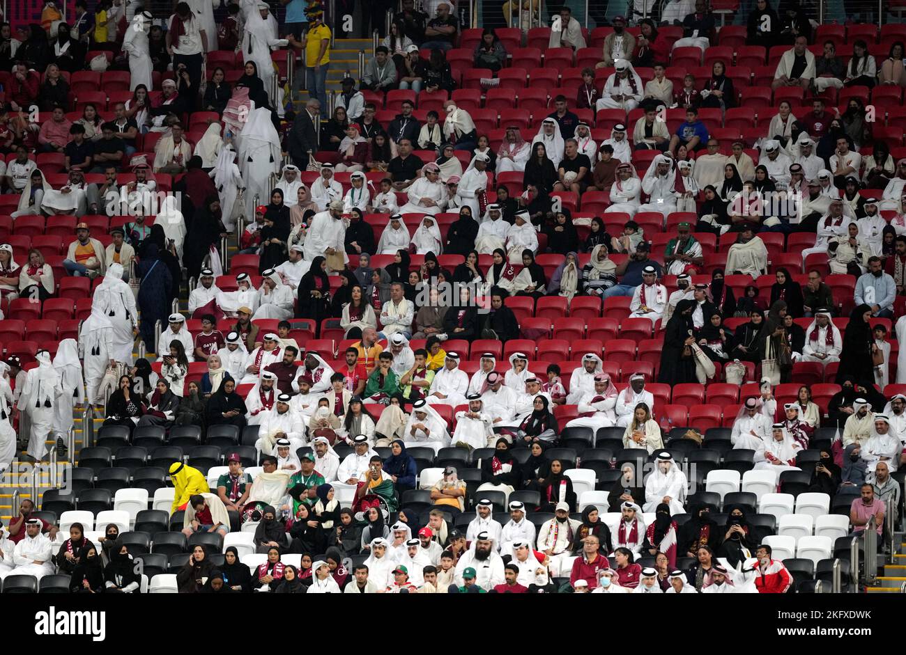Fans appear to leave before the final whistle during the FIFA World Cup ...