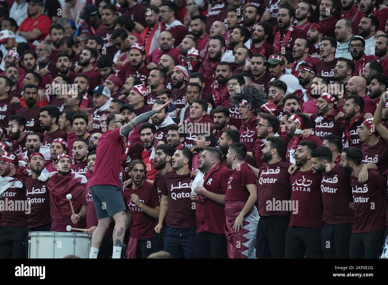 Qatar fans during the Qatar 2022 World Cup match, group A, date 1 ...