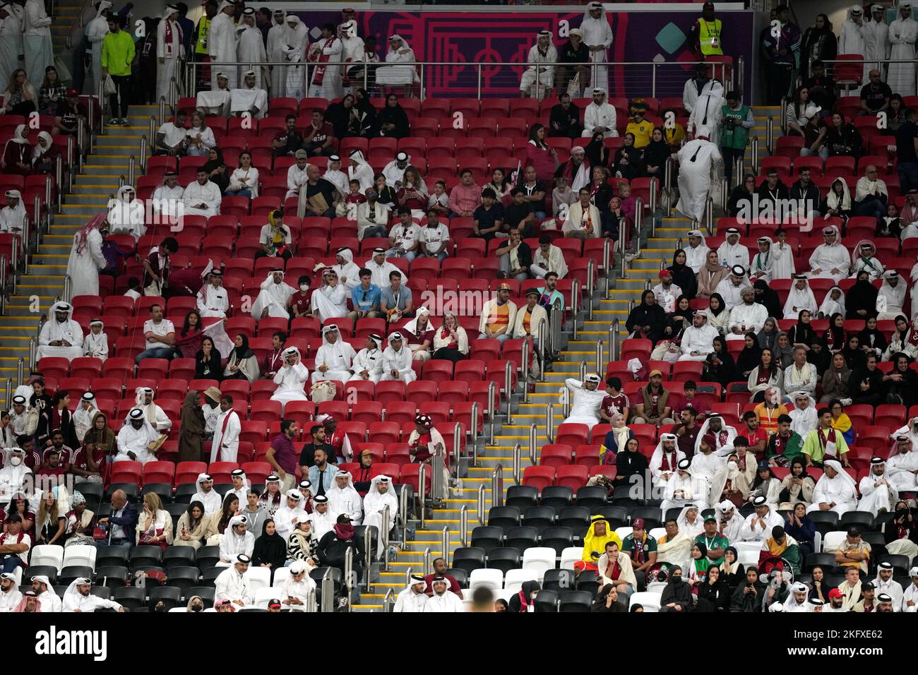 Fans appear to leave before the final whistle during the FIFA World Cup ...