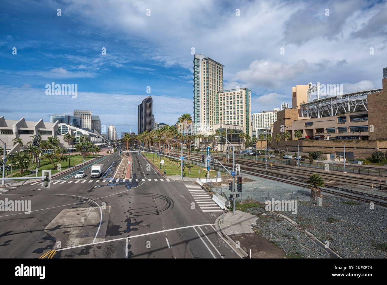 Downtown San Diego, California, USA. This view is from the Harbor Drive ...