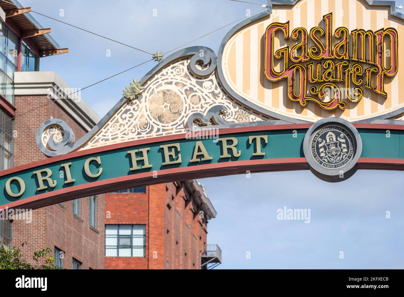 The Gaslamp Quarter sign. San Diego, California, USA Stock Photo - Alamy