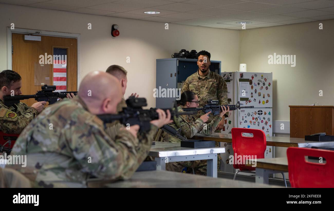 U.S. Air Force Senior Airman Dangelo Green, combat arms instructor ...