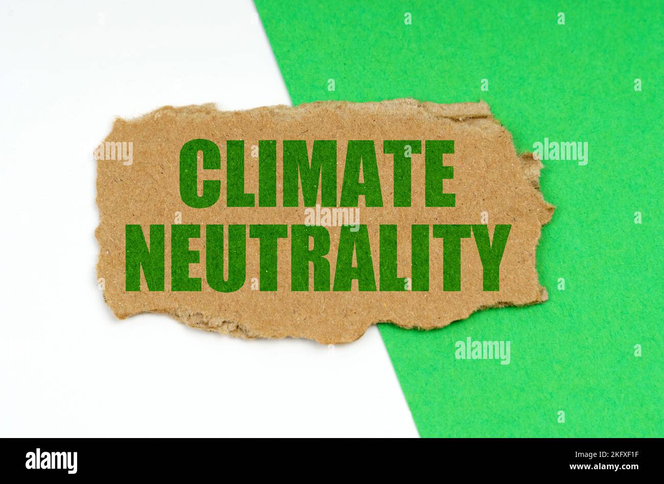 Environmental concept. On a white-green background lies a piece of ...