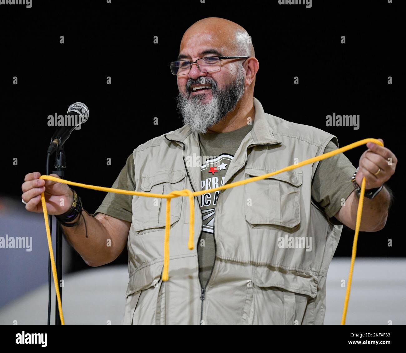 Oscar Muñoz, a magician with Operation Magic All Stars, performs a magic show at Prince Sultan ...