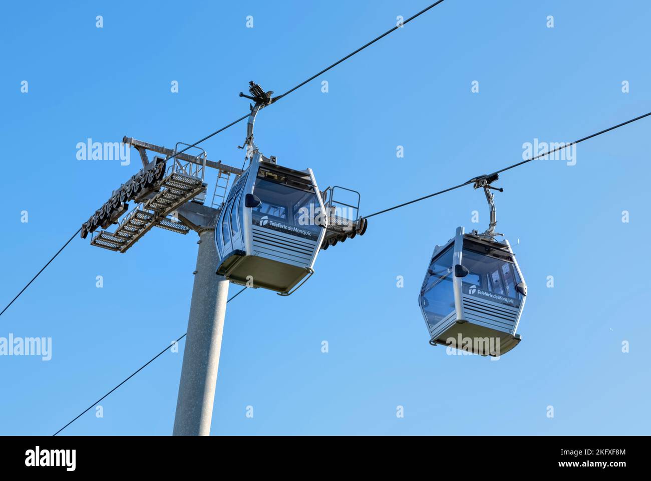 Montjuic cable cars, Barcelona, Spain, November 2022 Stock Photo - Alamy
