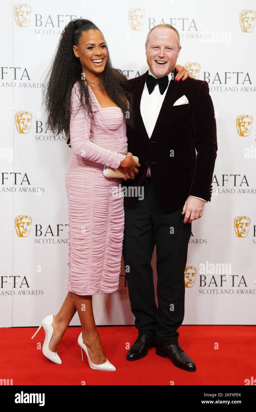 Jean Johansson and Gary Lamont arrive at the BAFTA Scotland awards at ...