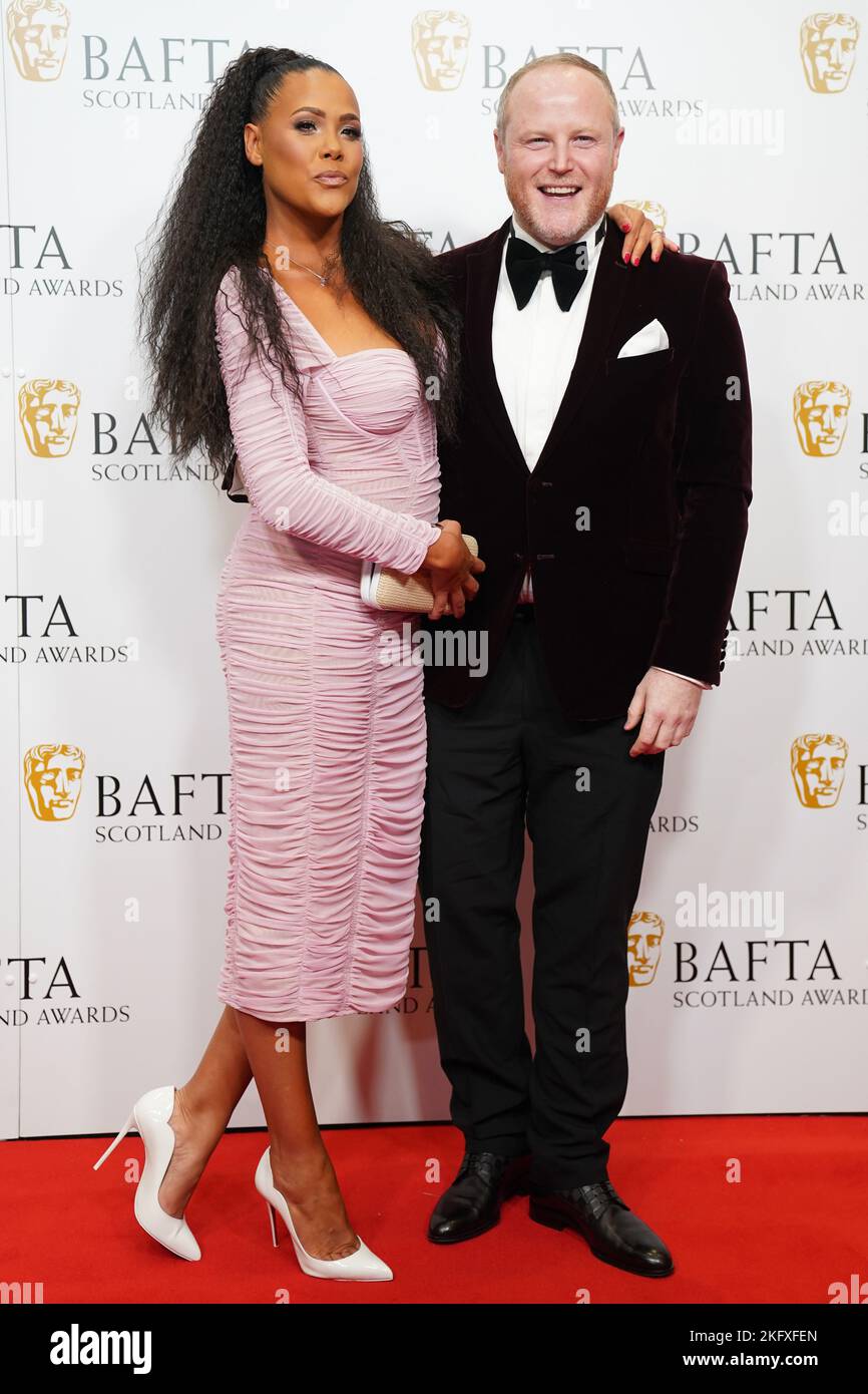 Jean Johansson and Gary Lamont arrive at the BAFTA Scotland awards at ...