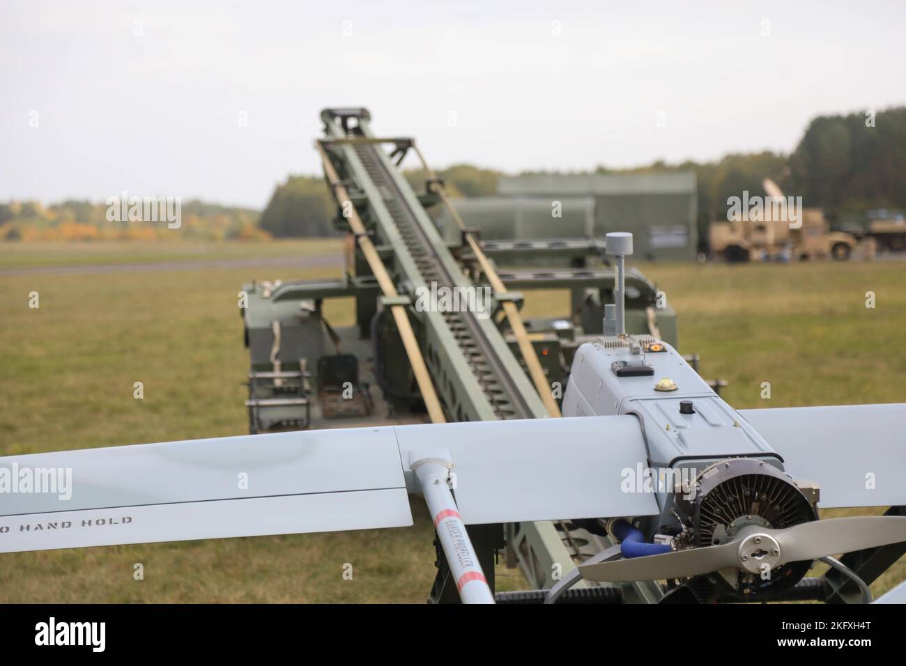 A RQ-7B Shadow Tactical Unmanned Aircraft System is ready to launch ...