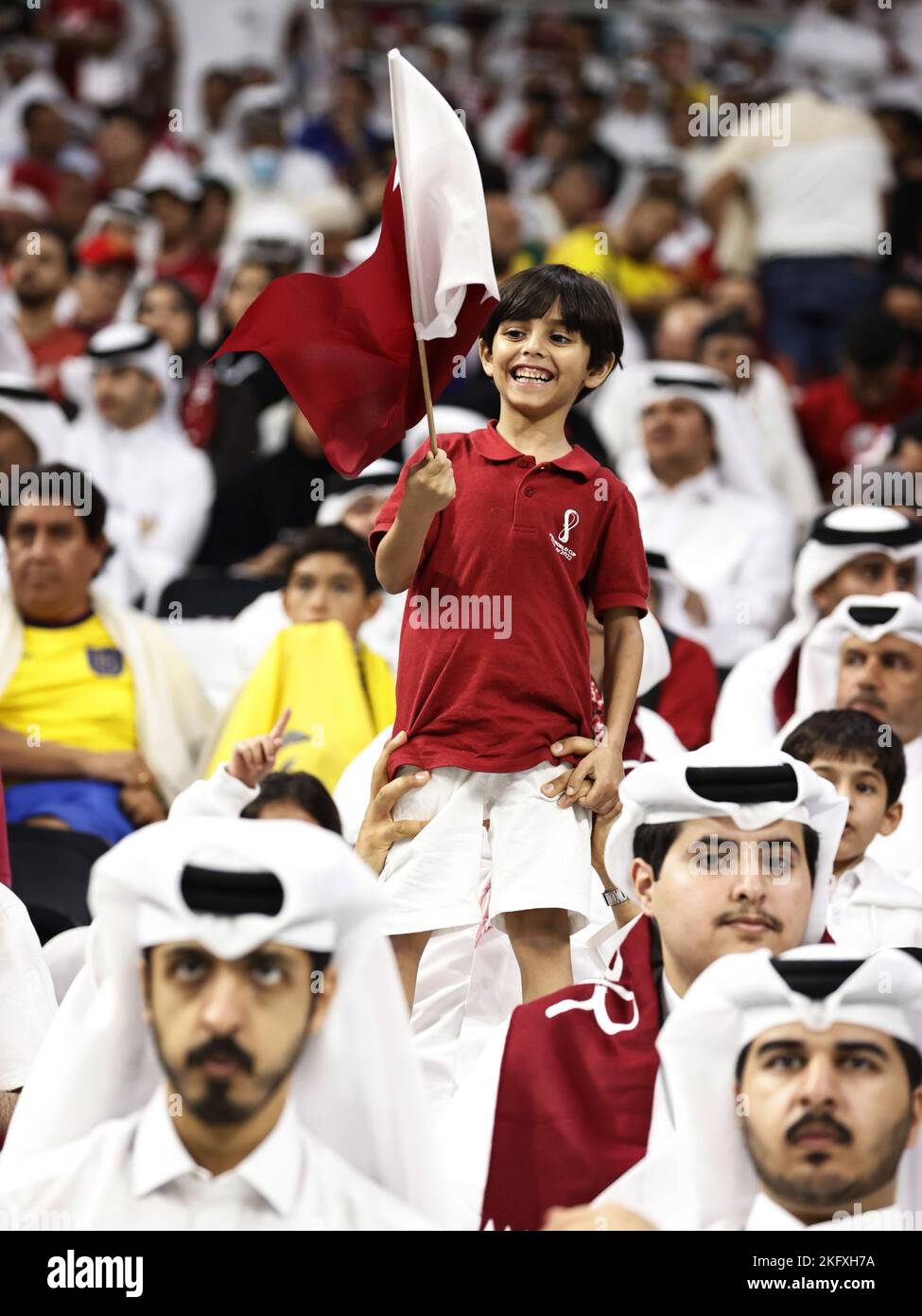 AL KHOR - Qatari supporters during the FIFA World Cup Qatar 2022 group ...
