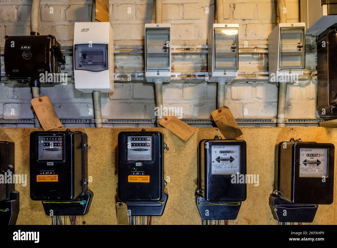 Electricity meter | Compteurs electrique Stock Photo - Alamy