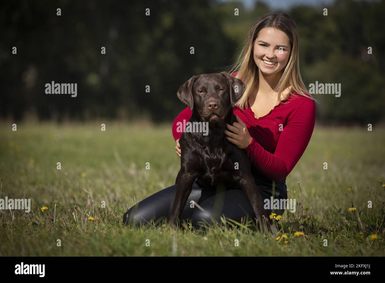 Woman dog on lap one person hi-res stock photography and images - Alamy