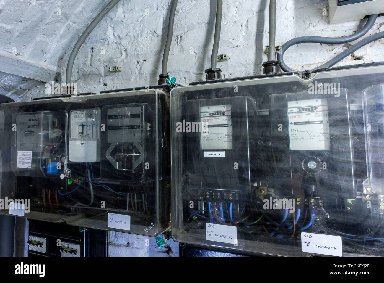 Electricity meter | Compteurs electrique Stock Photo - Alamy