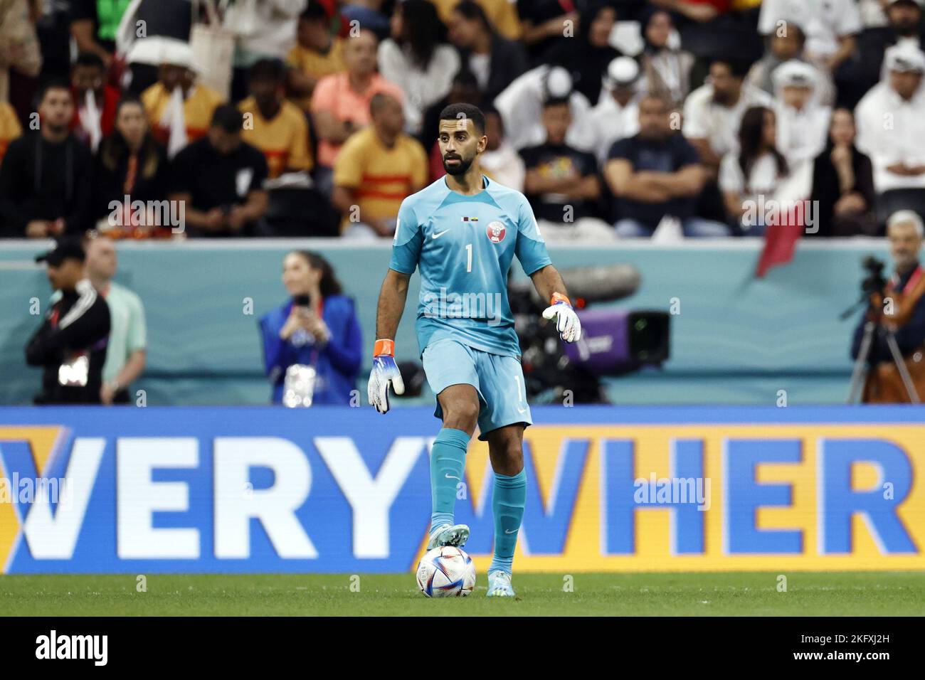 AL KHOR - Qatar goalkeeper Saad Al Sheeb during the FIFA World Cup ...
