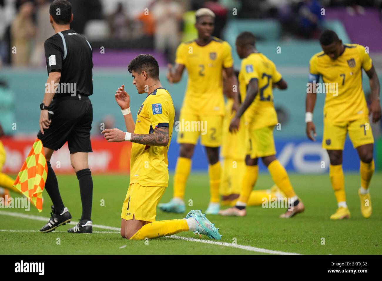 Ecuador players celebrating the victory during the Qatar 2022 World Cup ...