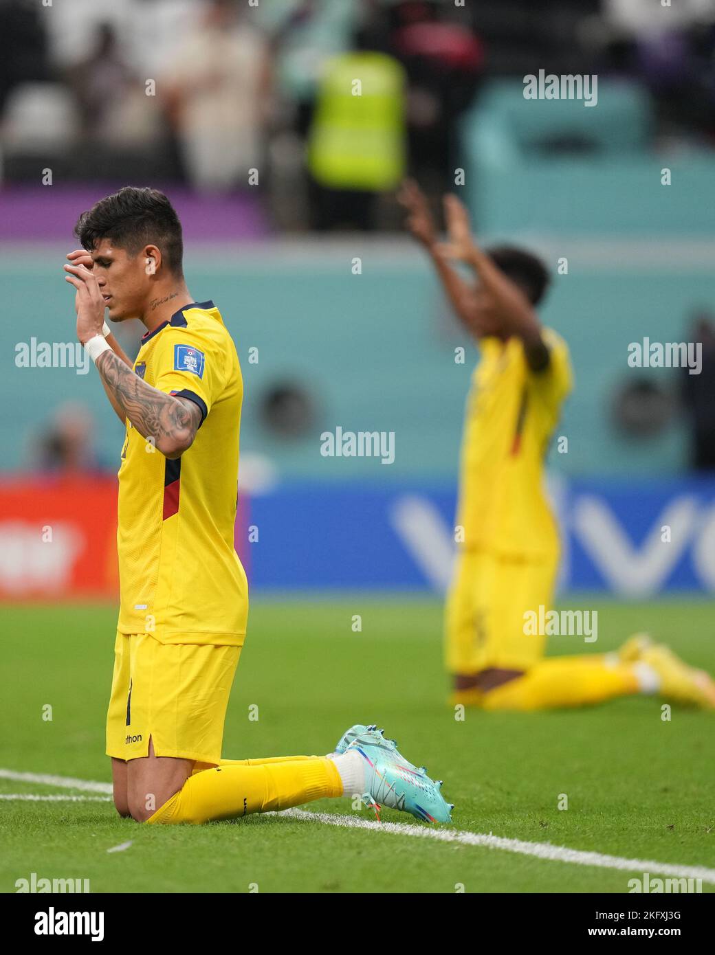 Ecuador players celebrating the victory during the Qatar 2022 World Cup ...