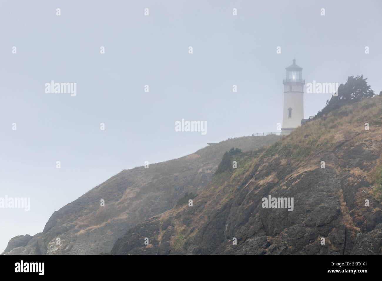 North Head Lighthouse at Cape Dissapointment in Washington State on a ...