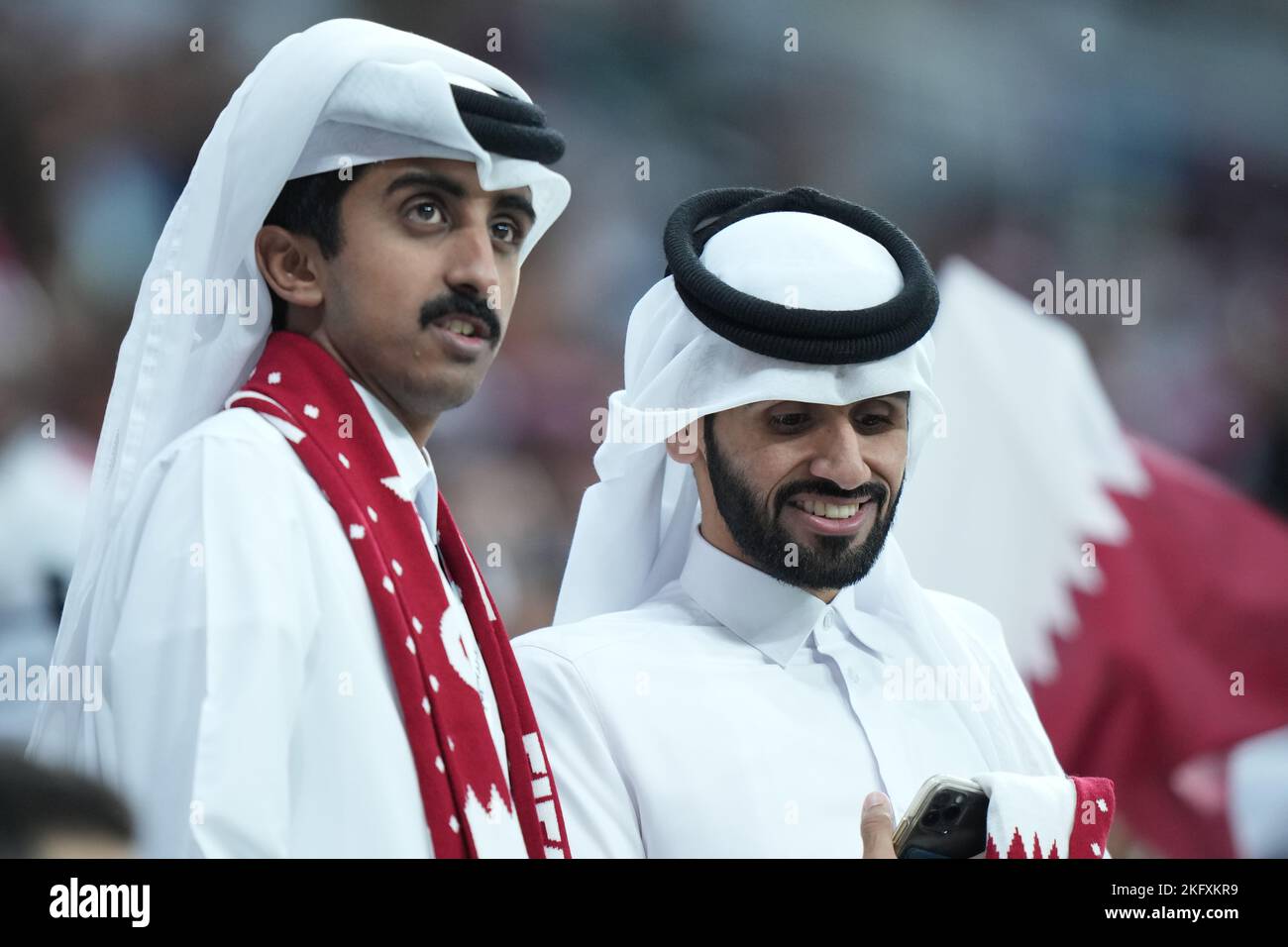 Qatar fans during the Qatar 2022 World Cup match, group A, date 1 ...