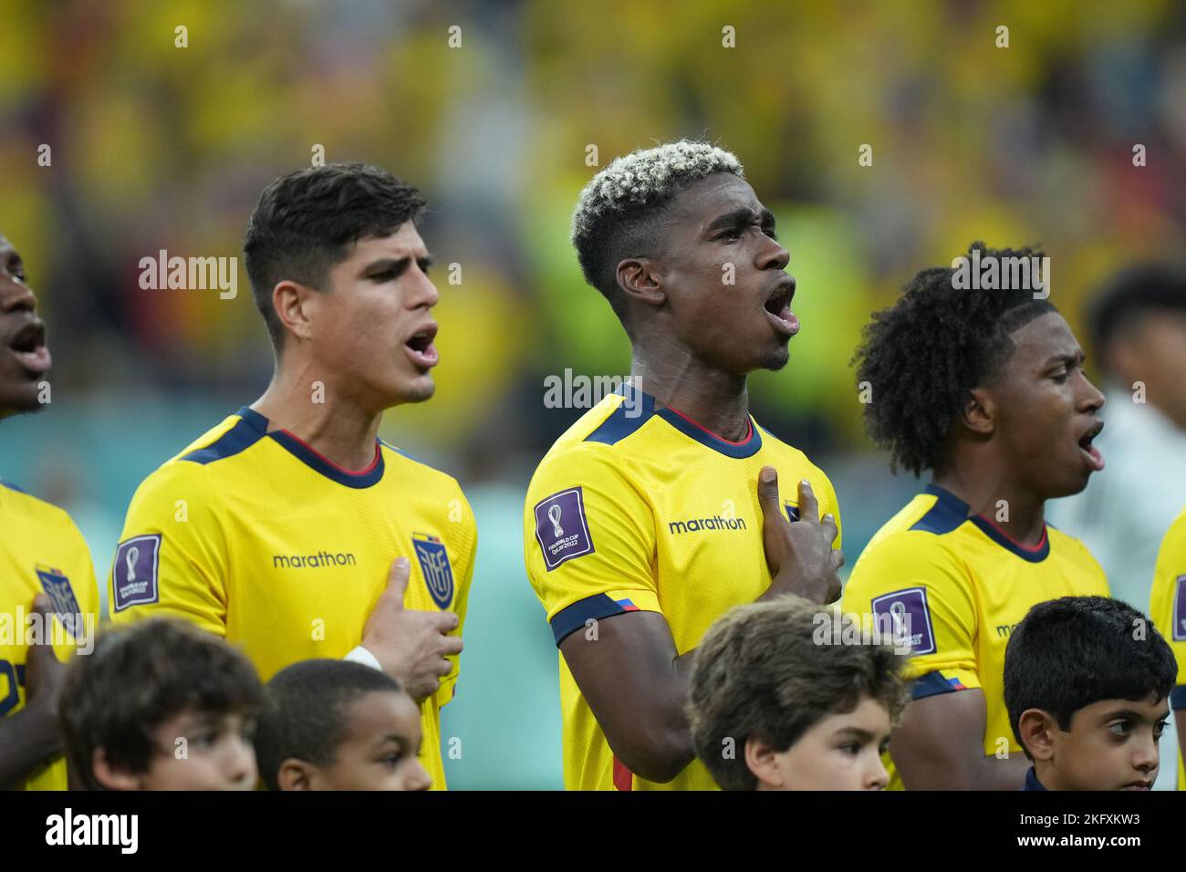 Ecuador players during the Qatar 2022 World Cup match, group A, date 1 ...