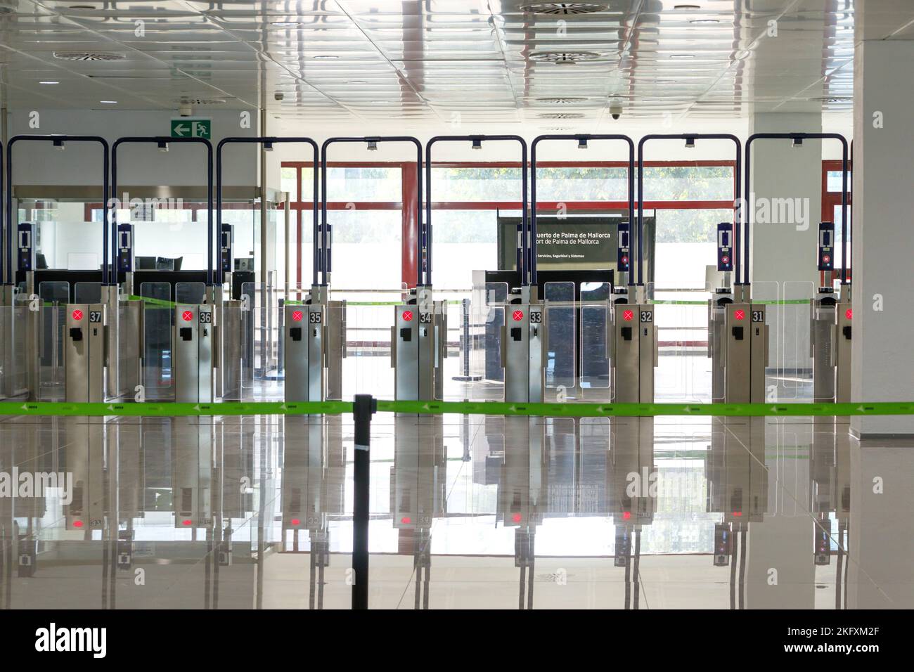 automated security barrier gates at passport control in the terminal at ...