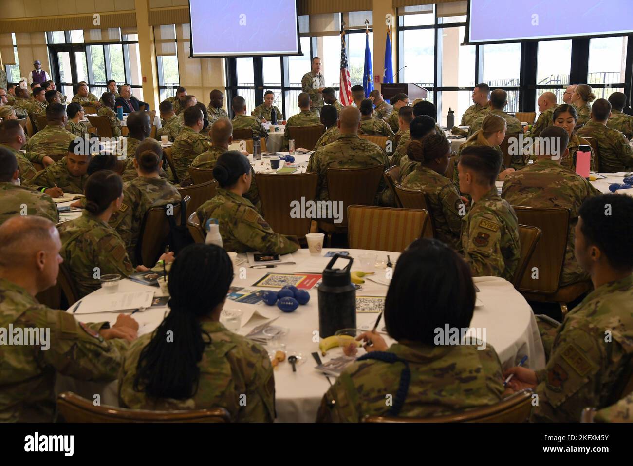 Lt. Gen. Jim Slife, commander of Air Force Special Operations Command briefs Airmen from both ...