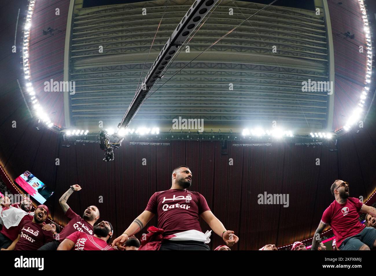 Qatar fans during the Qatar 2022 World Cup match, group A, date 1 ...