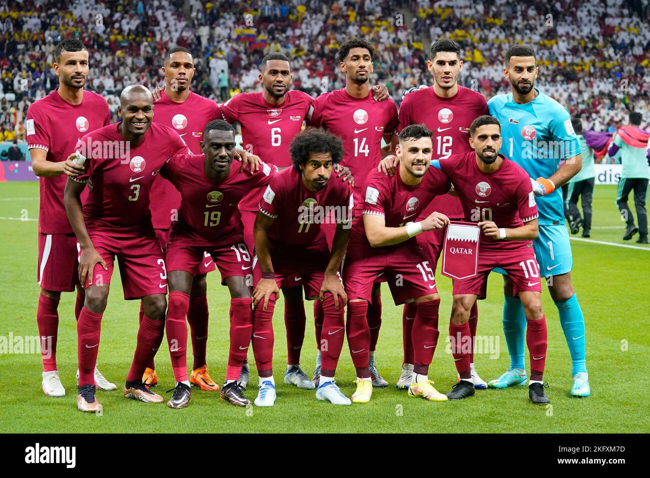 Qatar team group during the Qatar 2022 World Cup match, group A, date 1, between Qatar and ...