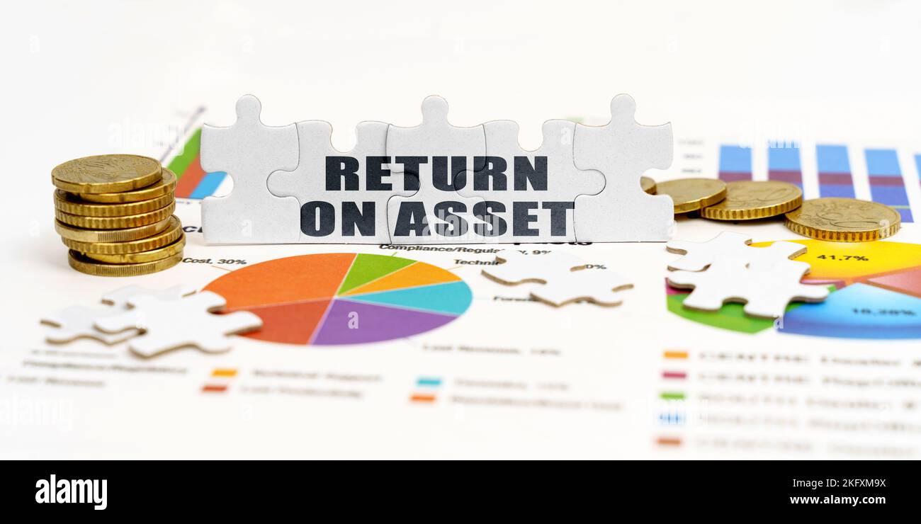 Business and Economics. There are coins and puzzles on financial charts ...