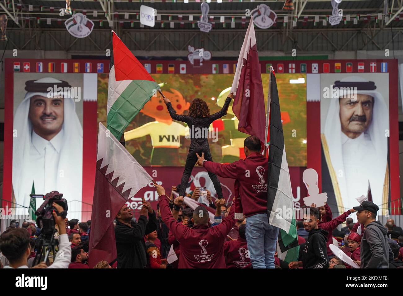 Gaza, Palestine. 20th Nov, 2022. The opening ceremony of the World Cup ...