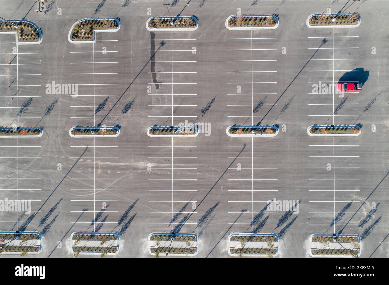 single car in a parking lot Stock Photo - Alamy